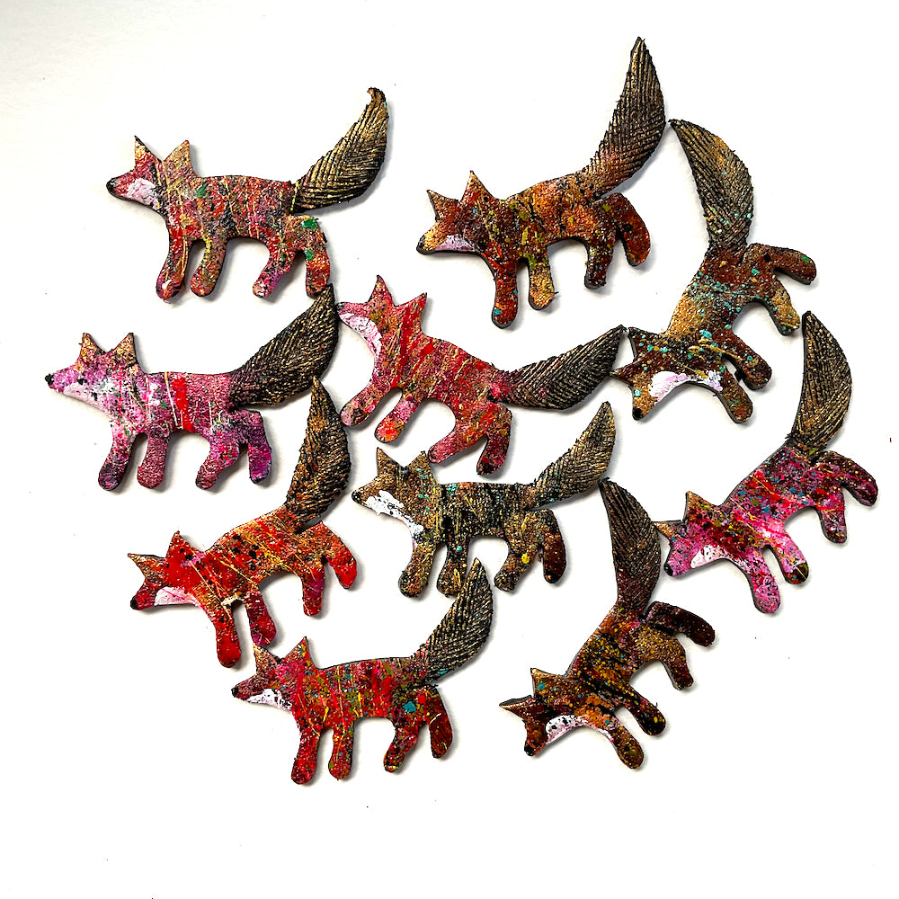 Hand Painted Fox Brooches – Faire Isles Trading Company